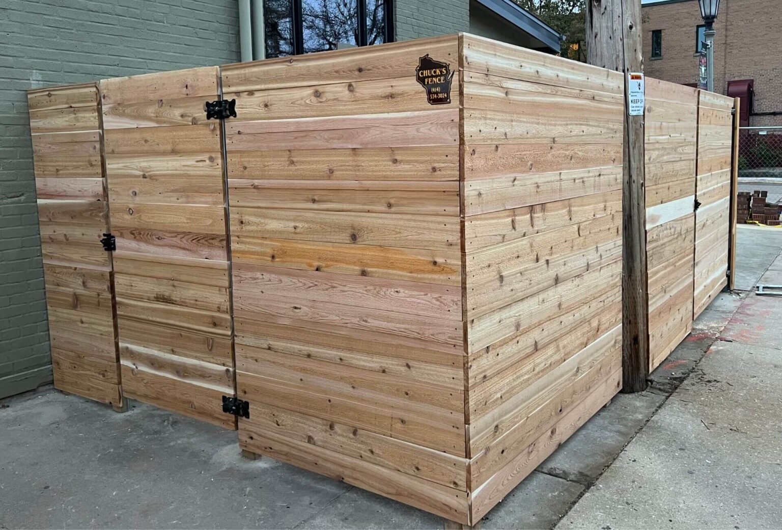 Horizontal Dumpster Enclosure - Chuck's Fence
