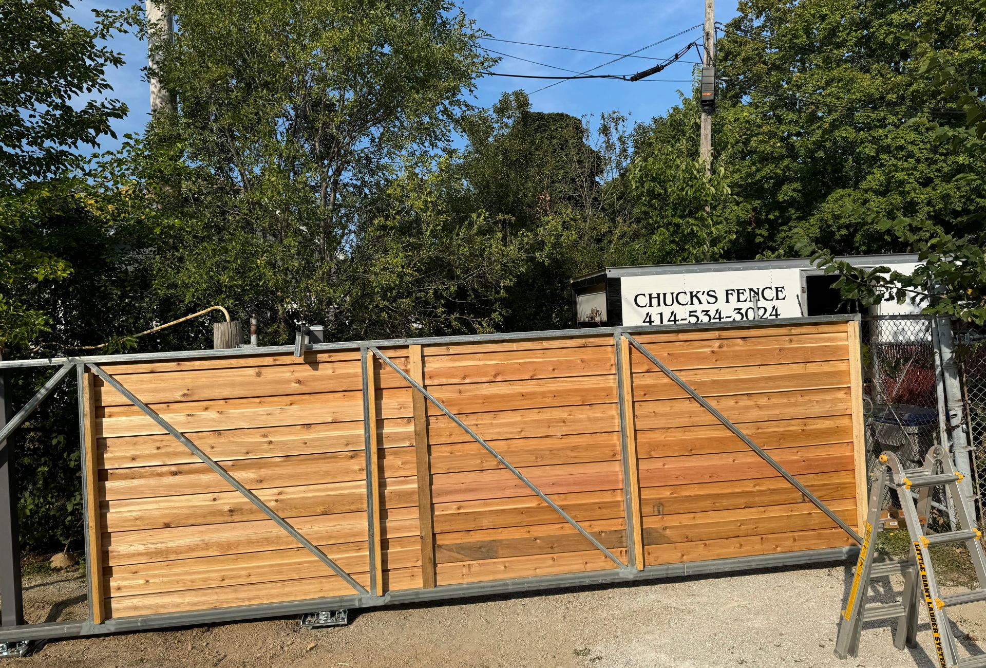 Cantilever Custom Wood Gate Hi Motion Track - Chuck's Fence