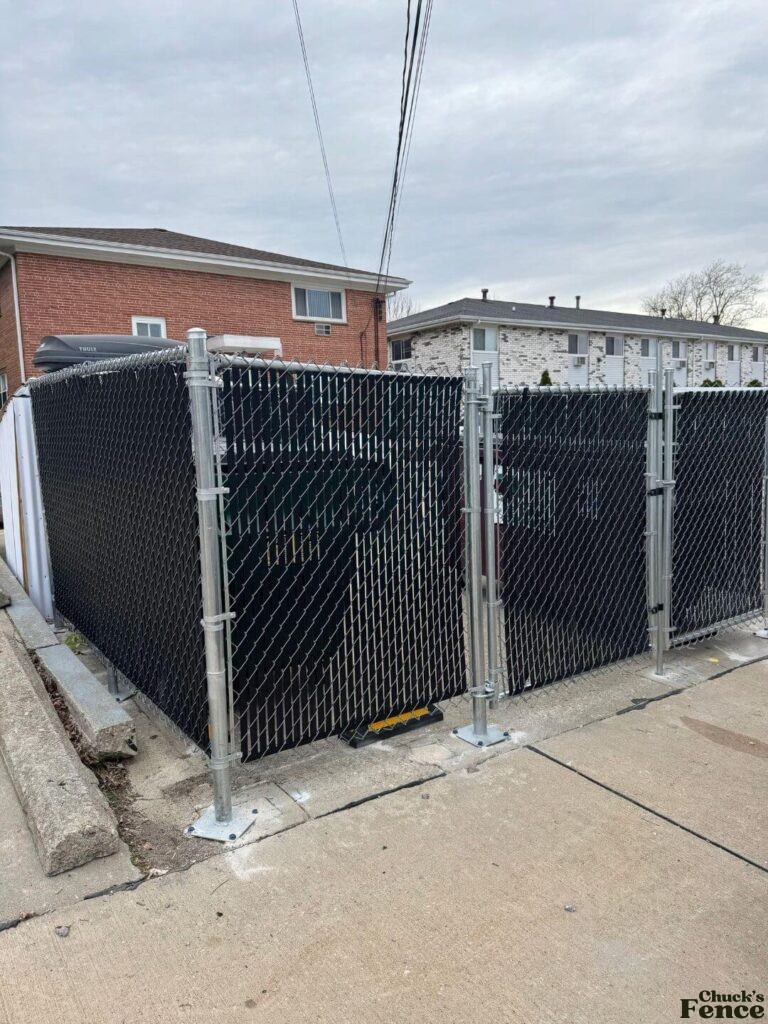 Dumpster Enclosure with Rubber Curbing - Chuck's Fence